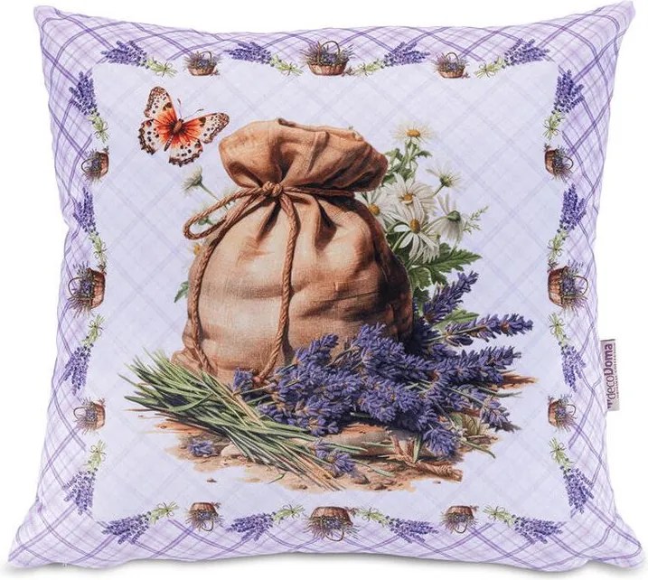 Sada 3 ks povlaků na polštářky LEVANDULE 45 x 45 cm