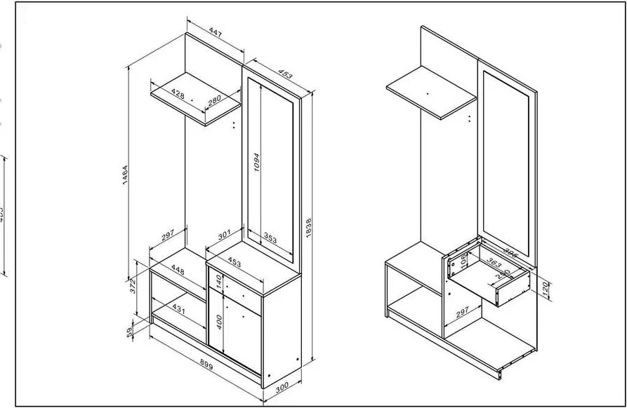 Předsíňová stěna Laista, dub artisan / krémová