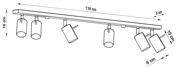 Sollux SL.0334 - Bodové svítidlo RING 6L 6xGU10/10W/230V černá