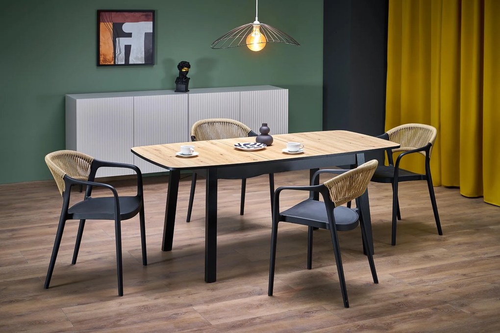 Rozkládací jídelní stůl Barril 130/170 cm dub artisan/černý
