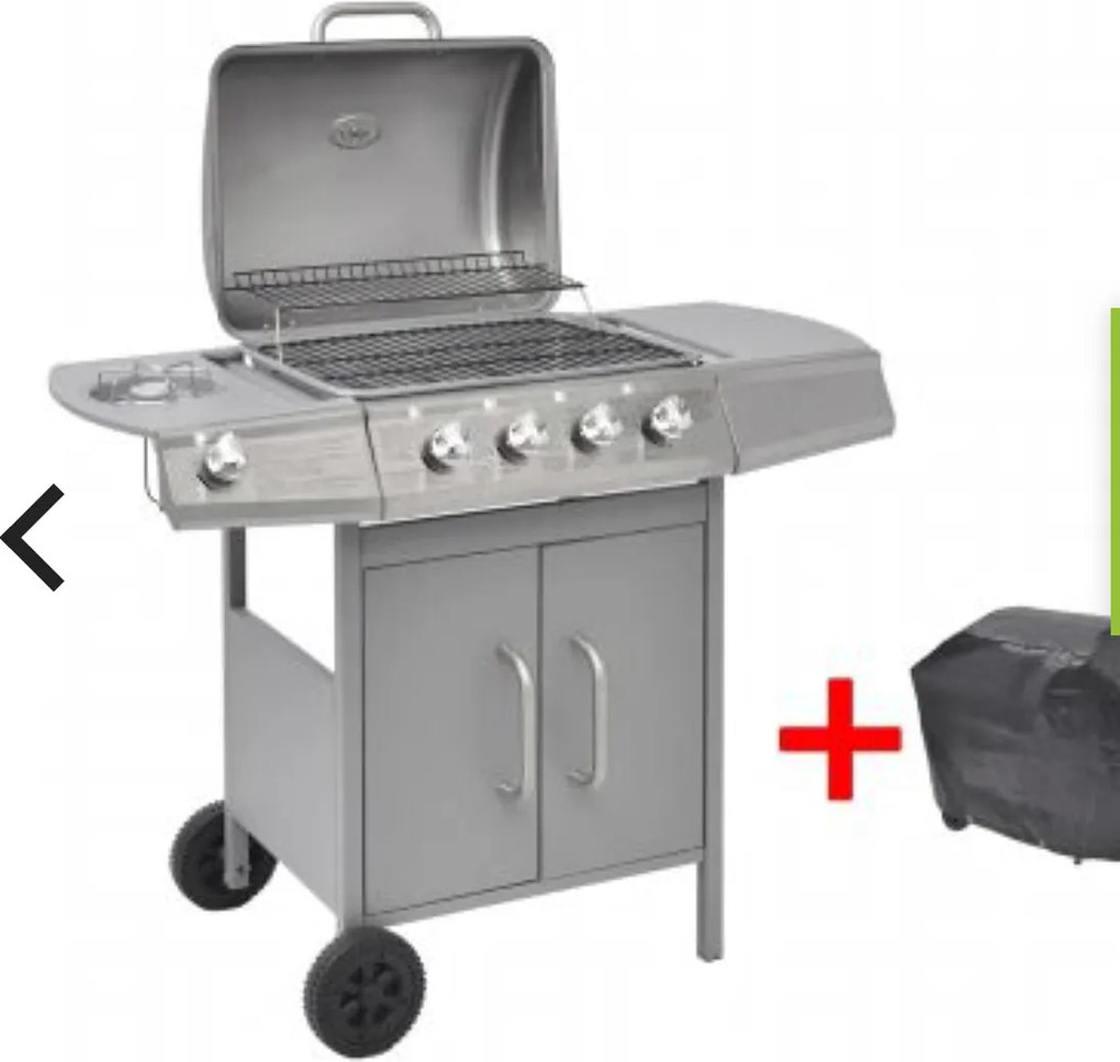 Plynový gril BBQ 4+1 černostříbrný