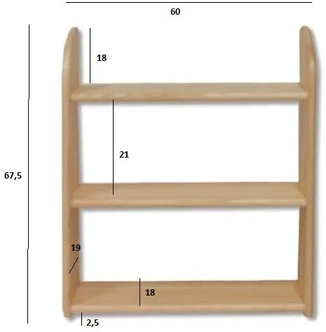 Drewmax PK111 dřevěná police masiv borovice