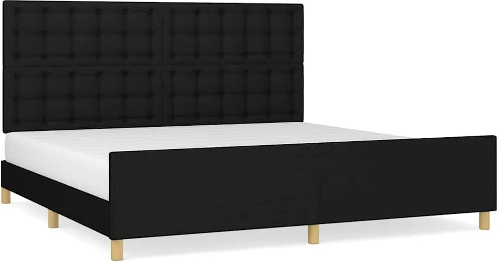 Rám postele bez matrace černý 200 x 200 cm textil 3125407