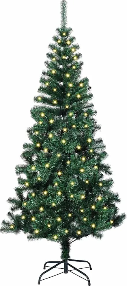 Umělý osvětlený vánoční stromeček Zelená 120 cm PVC a kov 3396732