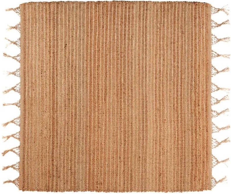 Hnědý ručně vyrobený koberec Nattiot Saheli, 140 x 140 cm