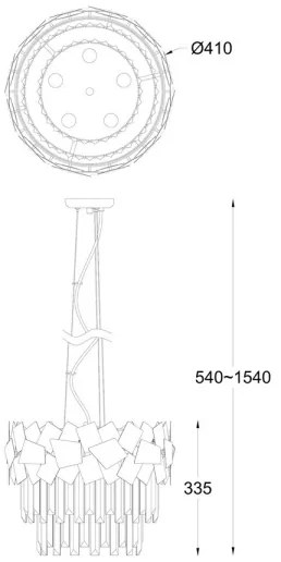 Brilagi - LED Křišťálový lustr na lanku MIRAGE 5xE14/40W/230V