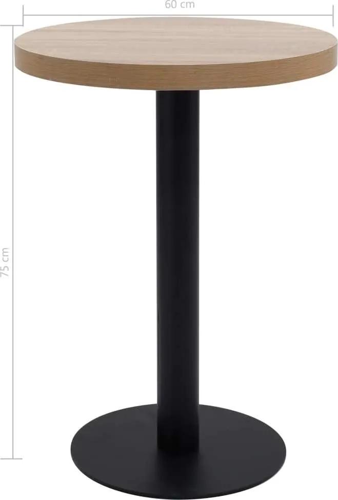 vidaXL Bistro stolek světle hnědý 60 cm MDF [286421] Barva: tmavě hnědá a černá