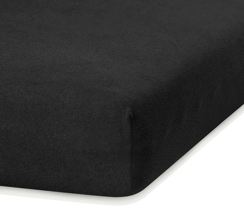 Froté prostěradlo s gumou AmeliaHome Ruby černé