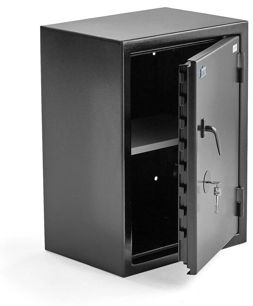 AJ Produkty Bezpečnostní skříň CONTAIN, zámek na klíč, 750x550x400 mm, černá