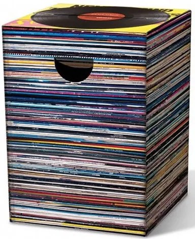 Kartonový taburet Remember vinylové desky