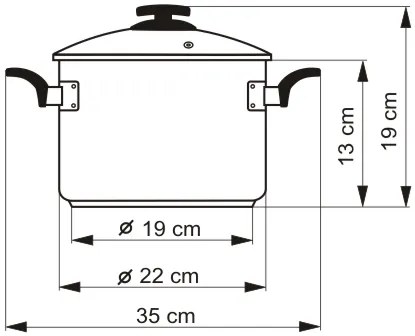 KOLIMAX - české nerezové nádobí Hrnec s poklicí KOLIMAX BLACK GRANITEC 22cm 4,5l