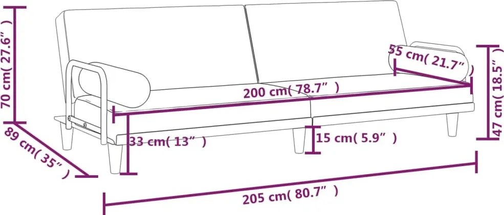 vidaXL Rozkládací pohovka s područkami textil [351931] Barva: světle šedá