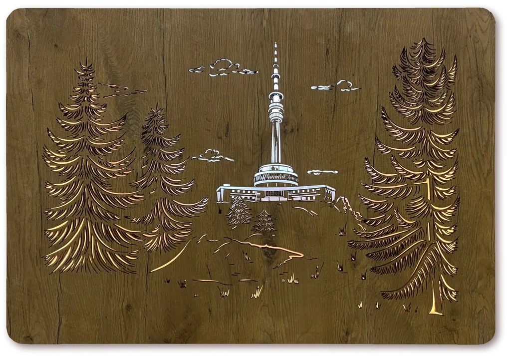 Li-Go "Praděd" světelný obraz 230V 90x62cm provedení povrchu: bříza