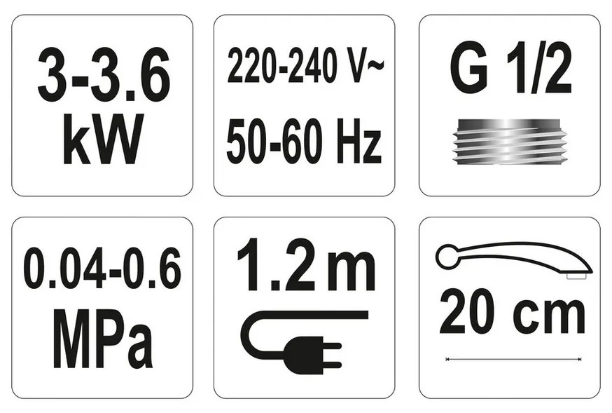 Fala - Baterie umyvadlová s elektrickým ohřívačem vody (20cm) TO-75932