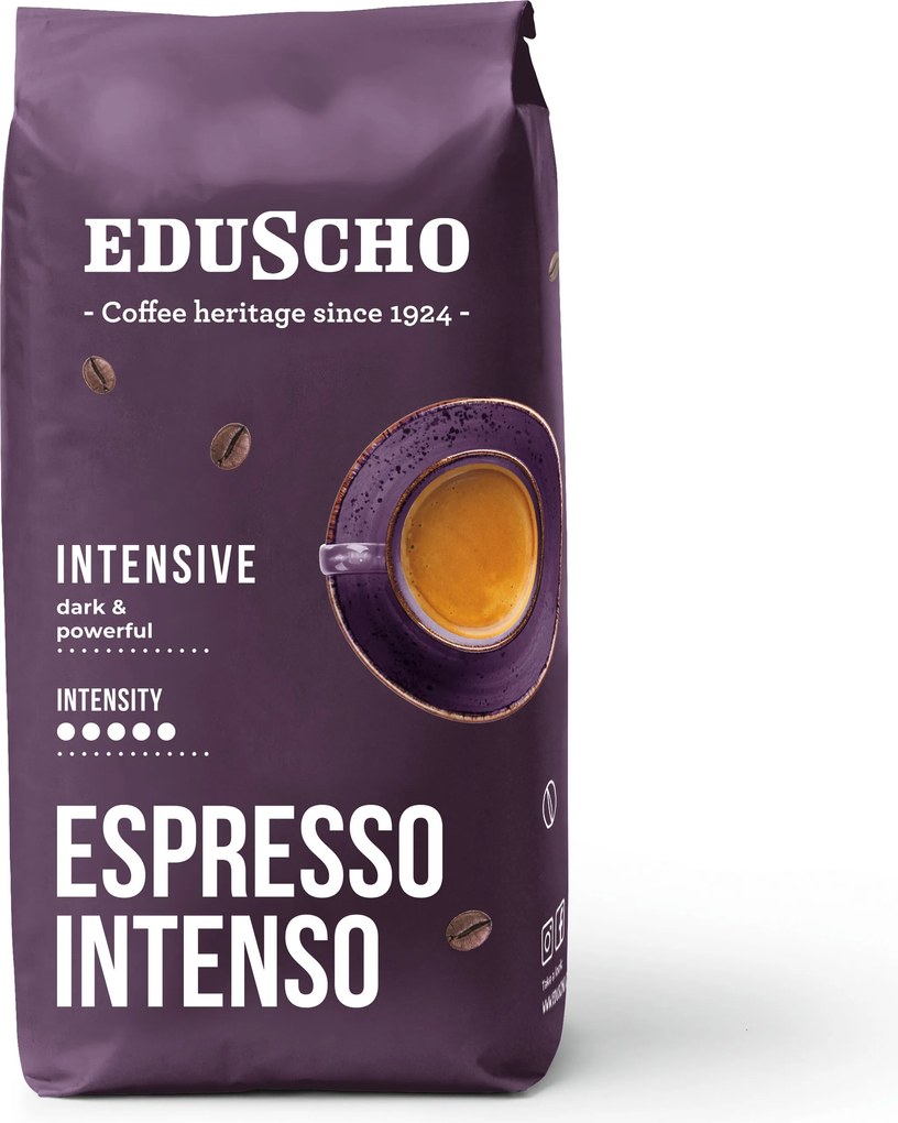 Eduscho Espresso Intenso - 1 kg zrnkové kávy - Intenzita: 5/5