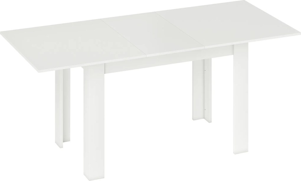 HOMCOM Rozkládací jídelní stůl, 140/180 x 80 cm, kuchyňský stůl pro 6-8 osob, do kuchyně, jídelny, bílý