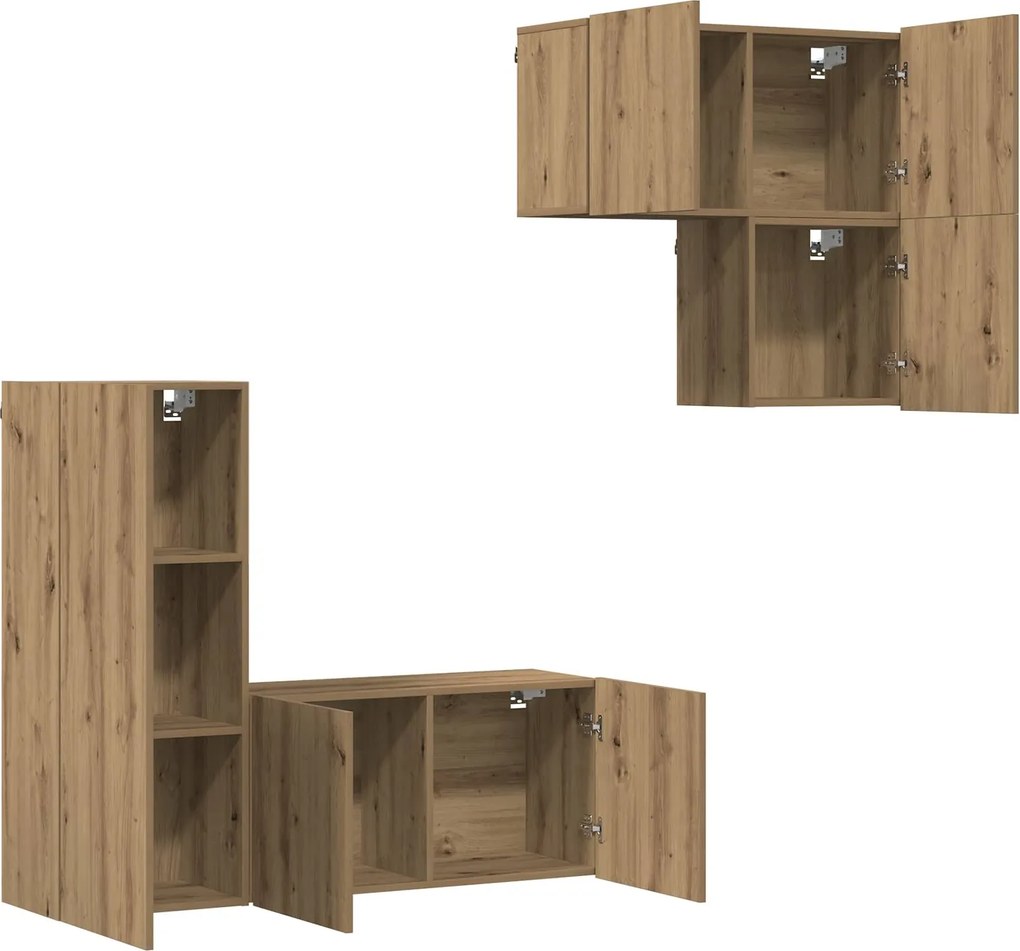 Televizní skříň 4 ks Artisanový dub Kompozitní dřevo 3402765