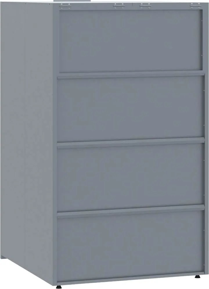 Box na 2 popelnice šedý 138 x 79 x 117 cm ocel 3279987