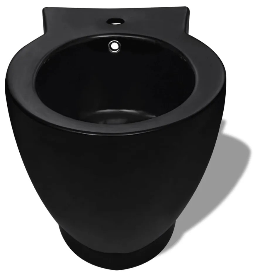 vidaXL Keramické WC a bidet černé