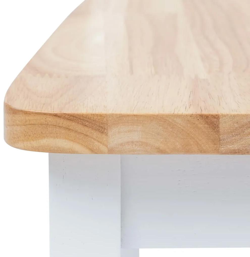 Jídelní židle 4 ks bílé a světlé dřevo masivní kaučukovník - Default Title