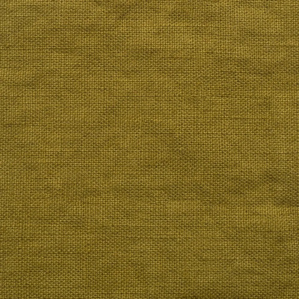 Okrově žlutý/zelený lněný závěs 140x200 cm Moss Green – Linen Tales
