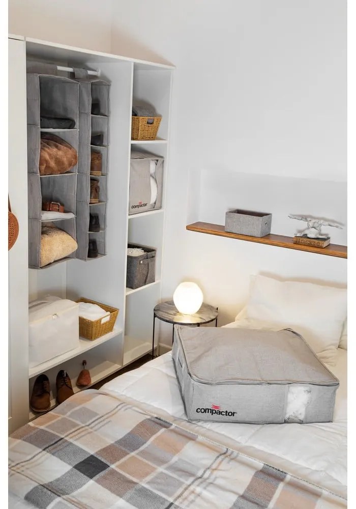 Šedý kompresní úložný box Compactor Oxford, 145 l