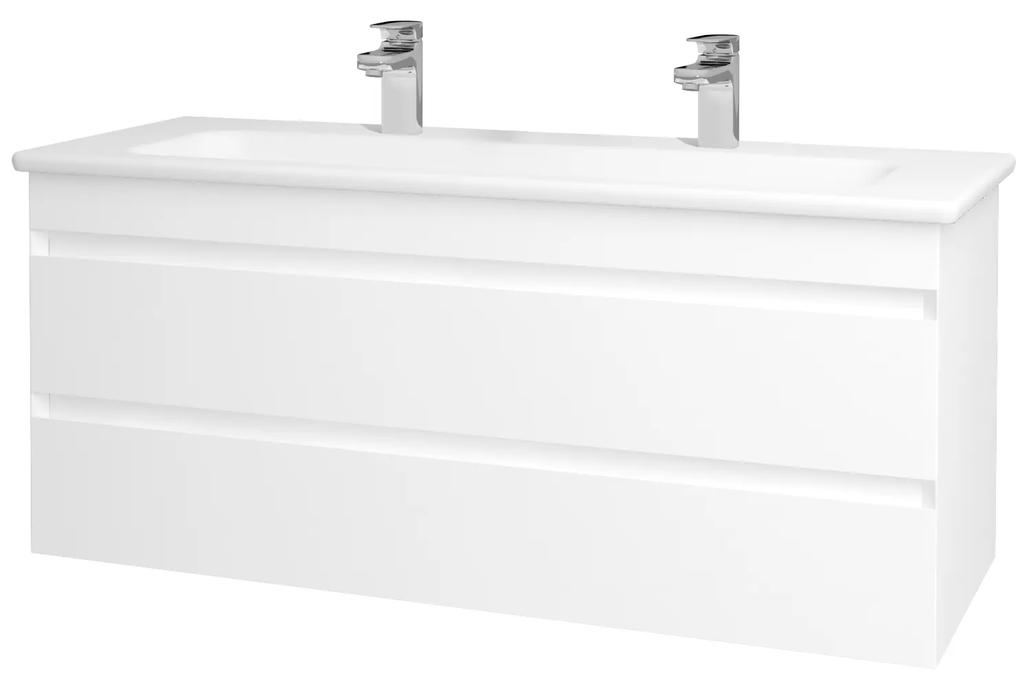 Dřevojas Koupelnová skříň MAJESTY SZZ2 120 Varianta: L01 Bílá vysoký lesk / IND Individual