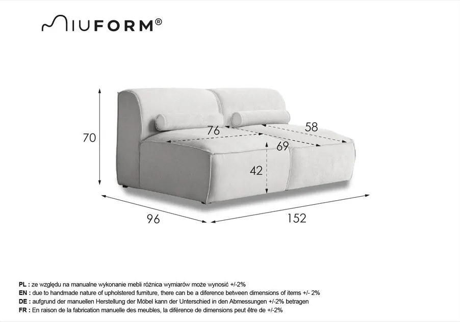 Šedá pohovka 152 cm Flex Felix – Miuform