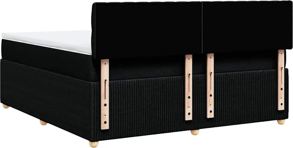 Box spring postel s matrací černá 180x200 cm textil 3287544