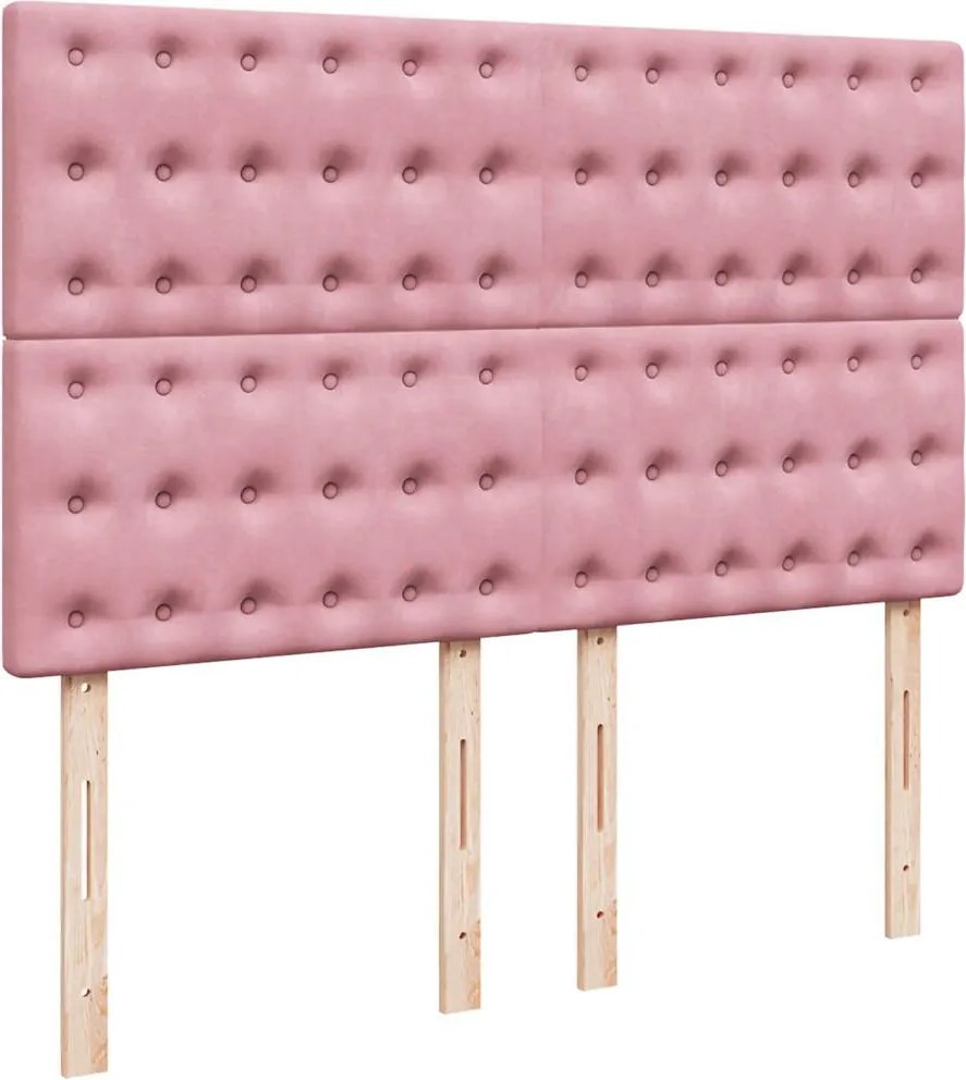 Box spring postel s matrací růžová 160x200 cm samet 3292399