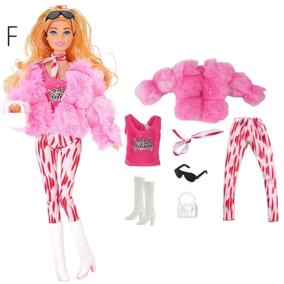 Módní oblečení pro Barbie - sada oblečení s doplňky Varianta: F