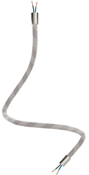 creative cables Creative flex - ohebná trubice potažena světlou směsí textilií RM72 Délka: 90 cm, Barva komponentu: Matný chrom