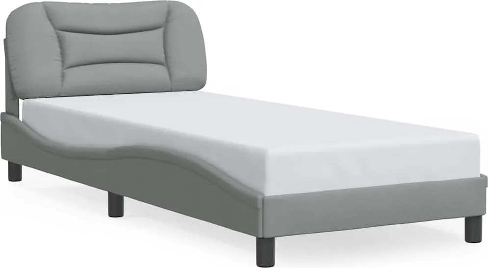 Rám postele bez matrace Hvar světle šedá 90 x 190 cm textil 3207737