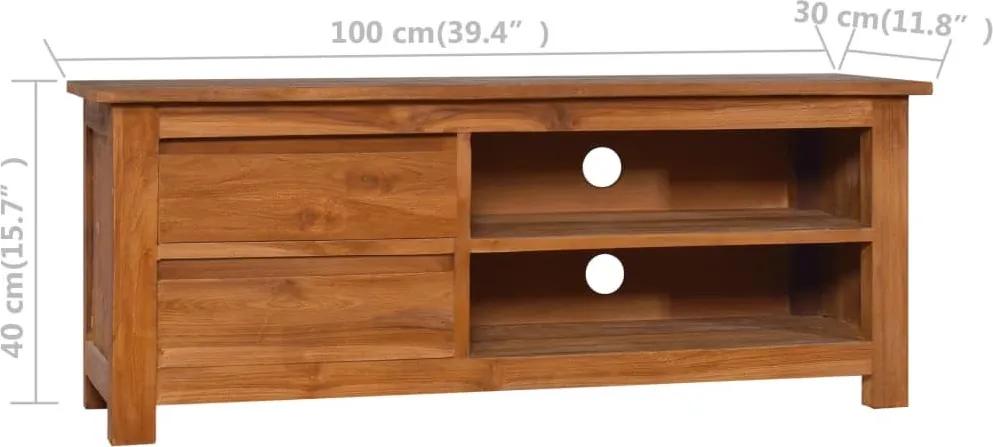 vidaXL TV stolek 100 x 30 x 40 cm masivní teakové dřevo [289081]