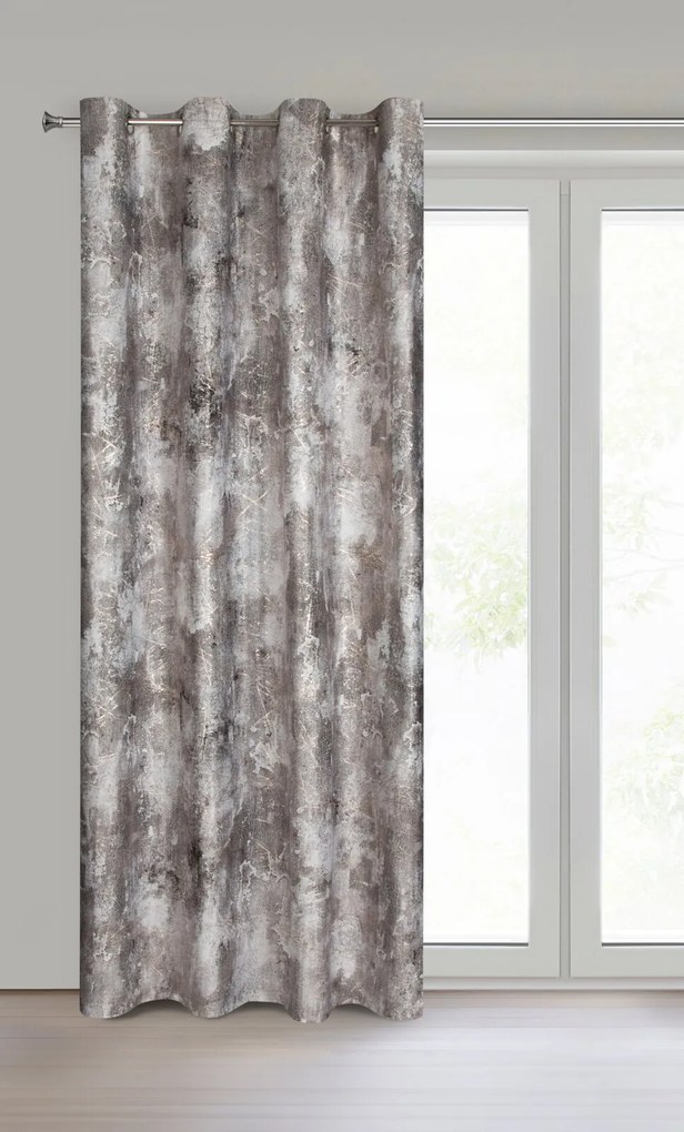 ZATEMŇOVACÍ ZÁVĚS NA KROUŽCÍCH ESTER 140X250 CM VZOROVANÁ