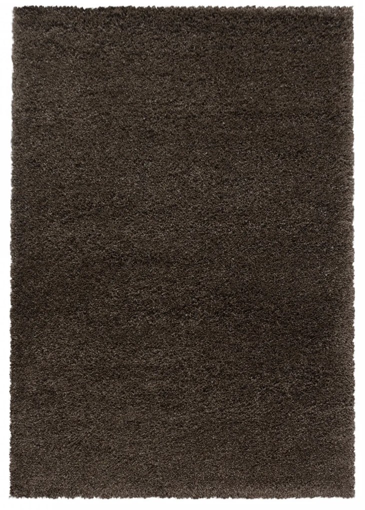 Ayyildiz, Kusový koberec Fluffy Shaggy 3500 brown, 60x110, hnědá, ložnice