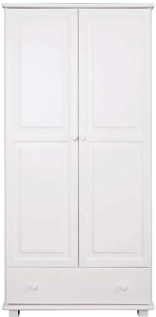 Drewmax SF32/10 - Skříň šatní kombinovaná skandinávský styl 90x60x190cm - Bílá