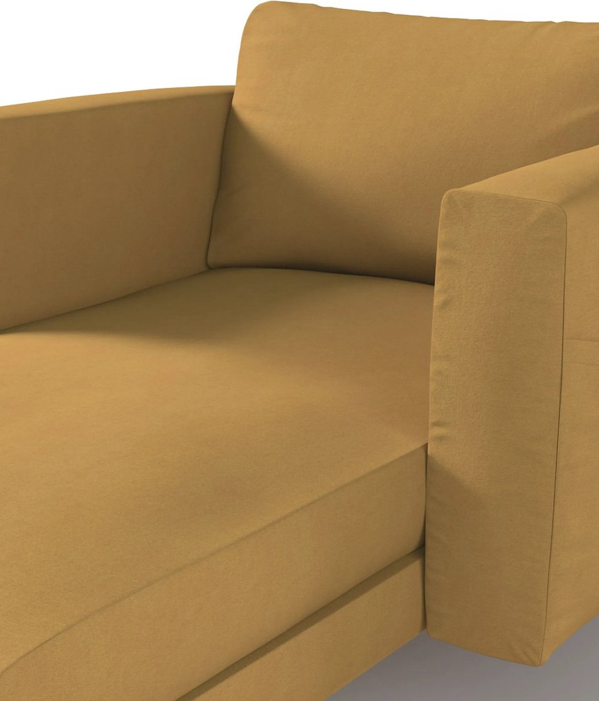 Potah na IKEA Norsborg šezlong s loketními opěrkami barva žlutá látka pletený vzor