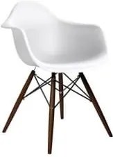 Designová židle DAW, bílá (Tmavý buk)