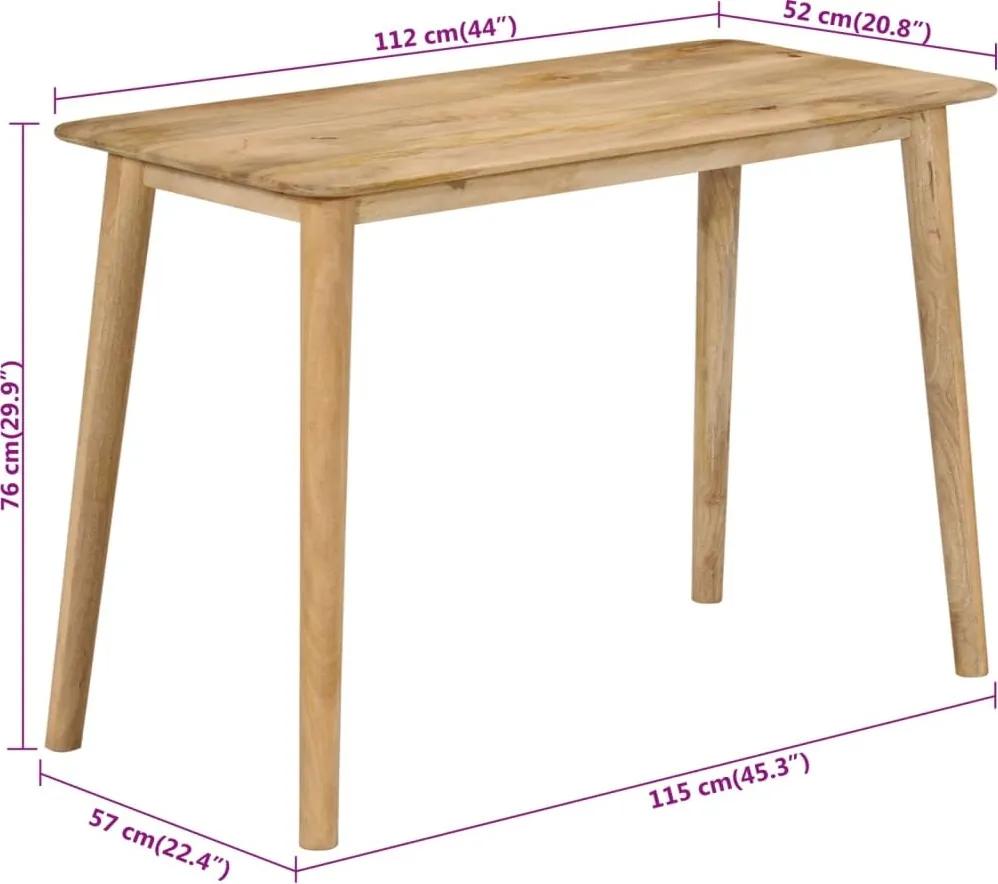 vidaXL Jídelní stůl 112 x 52 x 76 cm masivní mangovník a železo [354993] Barva: Hnědá