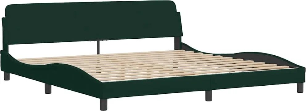 Postel s matrací Dover tmavě zelená 200 x 200 cm samet 3208474