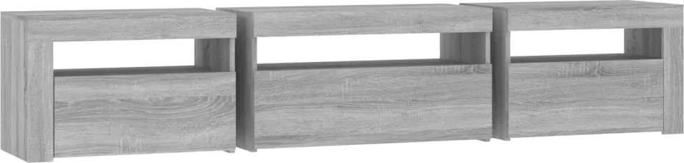 TV skříňka s LED osvětlením šedá sonoma 195x35x40 cm 3152744