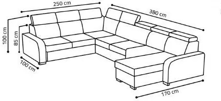 NEW:Sedací souprava Oslo U 2F-R-2UP-1-OTO tyrkys