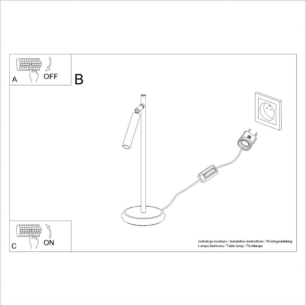 Stolní lampa Pastelo, 1x bílé kovové stínítko