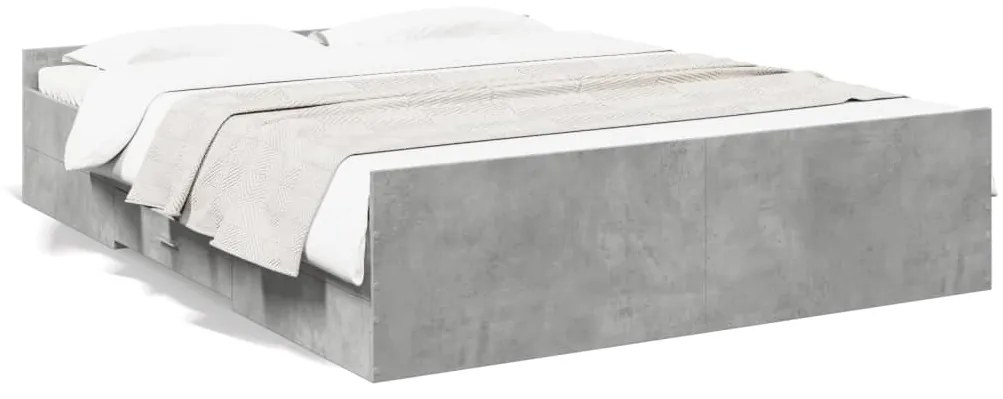 Rám postele se zásuvkami betonově šedý 160 x 200 cm kompozit,  3280282