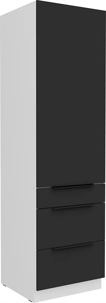 ARIA bc | vysoká skříňka 60 DKS-210 3S1F potravinová | UNI DVÍŘKA | 60 cm | PREMIUM BOX | bílá/černá