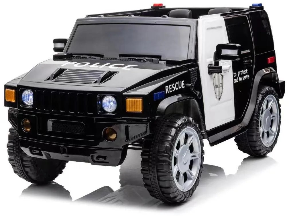 Eljet dětské elektrické auto policie ranger 4×4 černé, li-ion