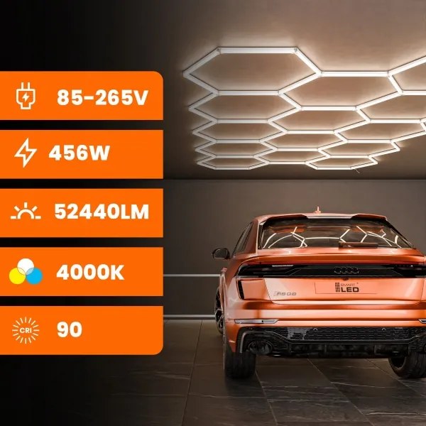 LED Stropní svítidlo LED/570W/85-265V 4000K 522x298 cm CRI 90 IP44 bílá