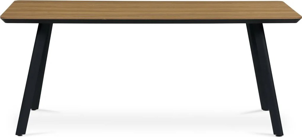 Autronic Jídelní stůl, 180x90x76 cm, MDF deska s dýhou odstín dub, kovové nohy, černý lak HT-533 OAK