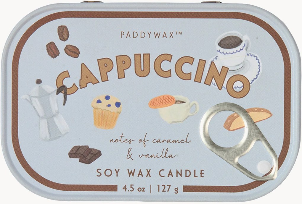 Vonná svíčka v plechovce Cappuccino (čokoláda, třešeň)